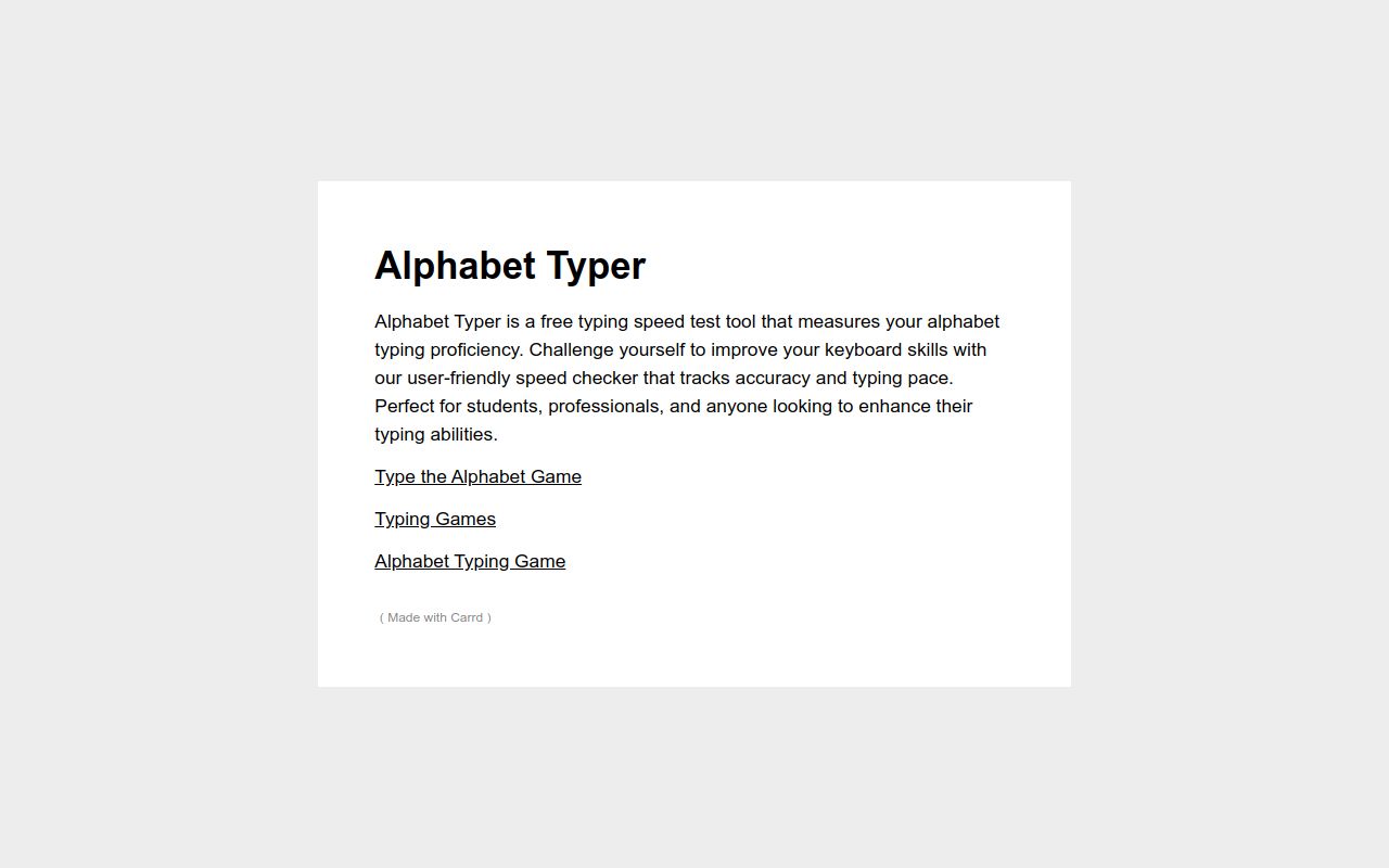 Alphabet Typer